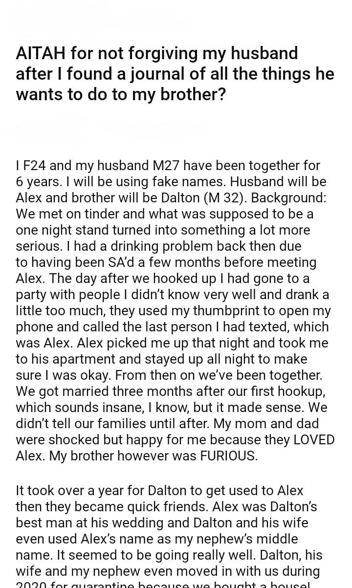 Aitah For Not Forgiving My Husband Djotd