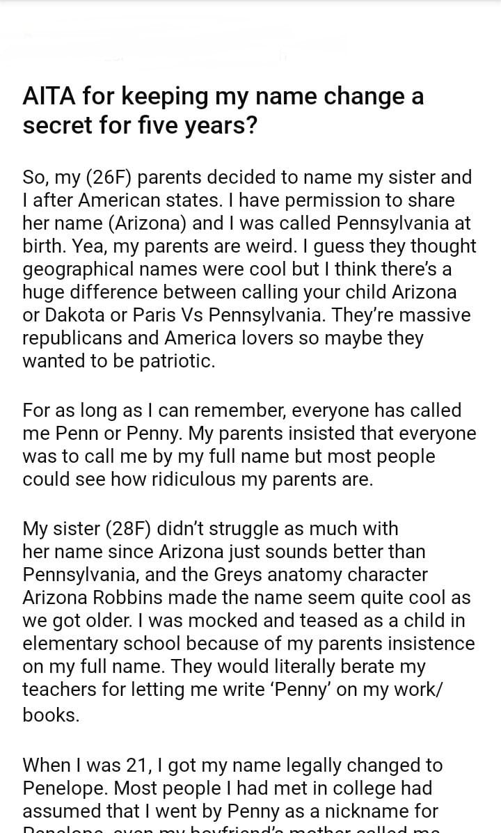 AITA for keeping my name change a secret for five years? – DJOTD.com