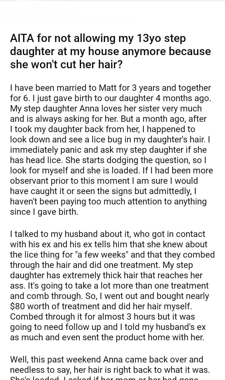 AITA for not allowing my 13yo step daughter at my house – DJOTD.com