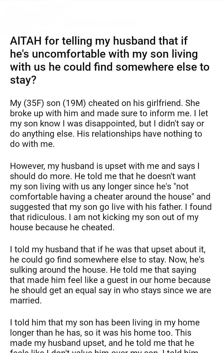 AITAH for telling my husband that he could find somewhere else to stay? – DJOTD.com