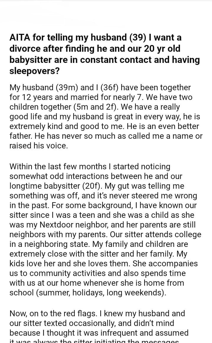 AITA for telling my husband I want a divorce – DJOTD.com