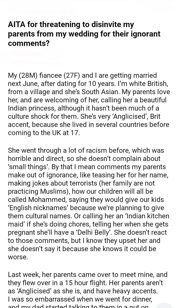 AITA for wanting to disinvite my parents from my wedding – DJOTD.com