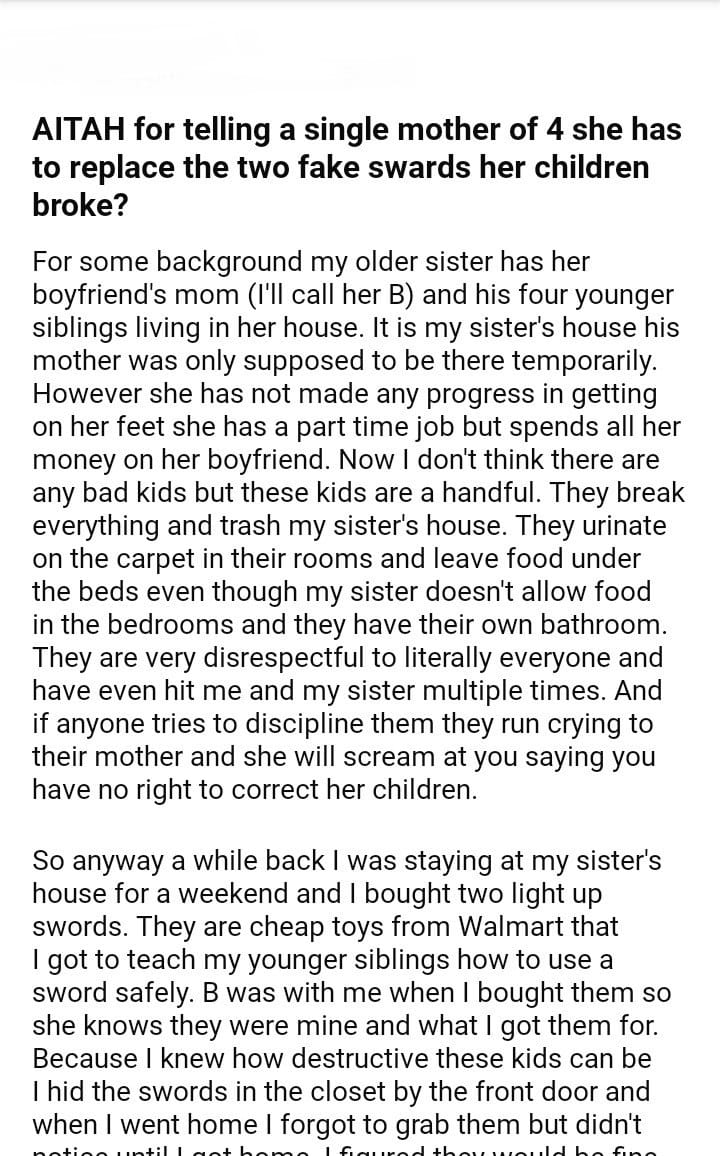 Aitah For Telling A Single Mother Of 4