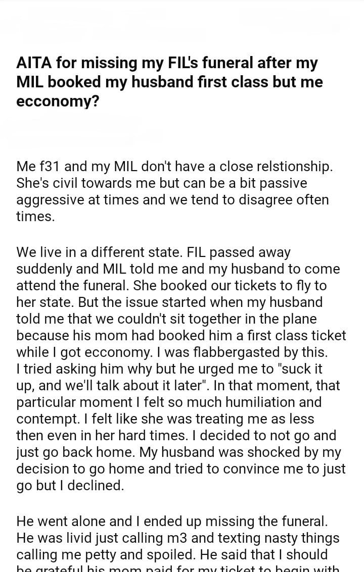 AITA for missing my FIL’s after my MIL – DJOTD.com