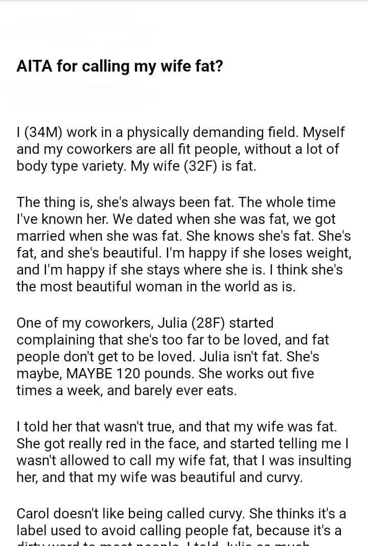 AITA for calling my wife – DJOTD.com