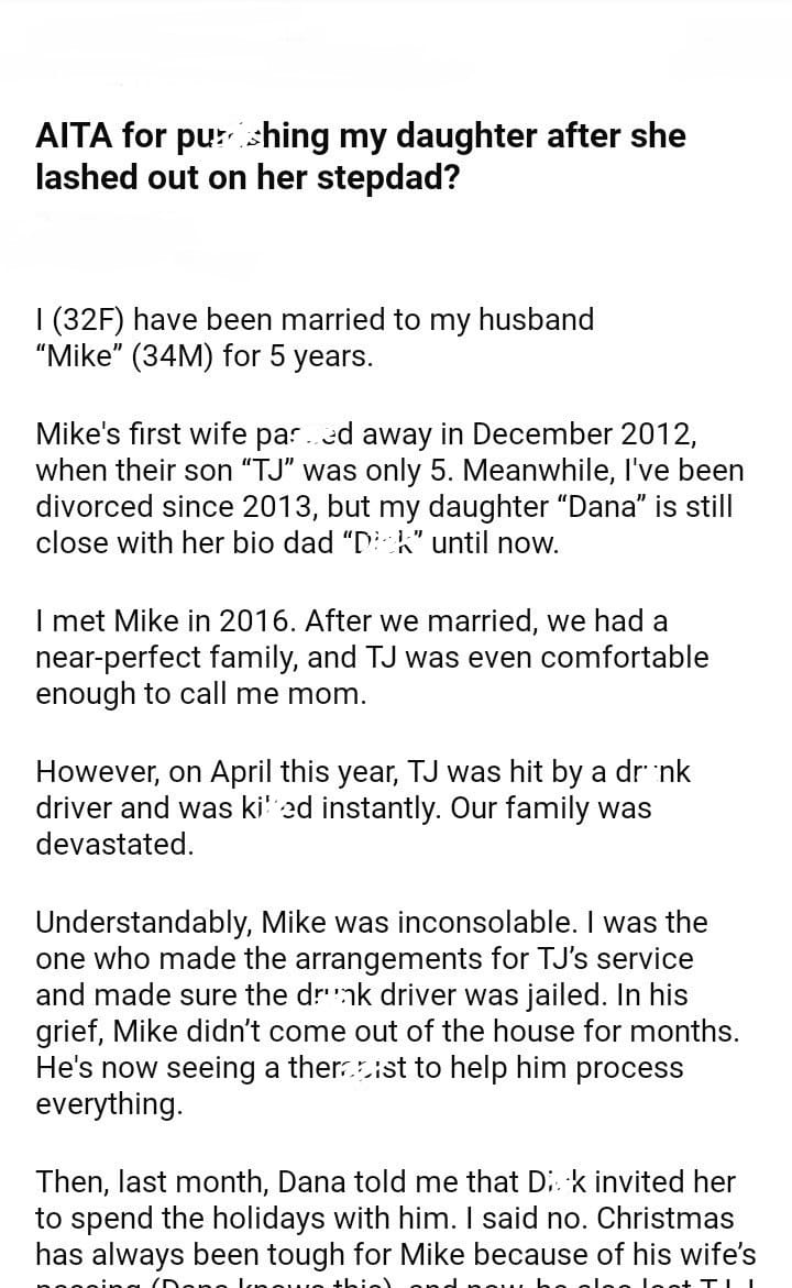 Aita For My Daughter After On Her Stepdad