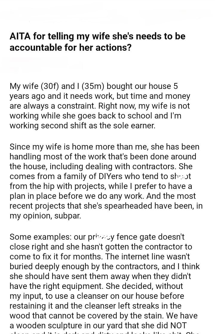 AITA for telling my wife she’s needs to be – DJOTD.com