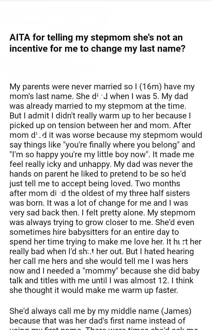 Aita For My Stepmom Shes Not