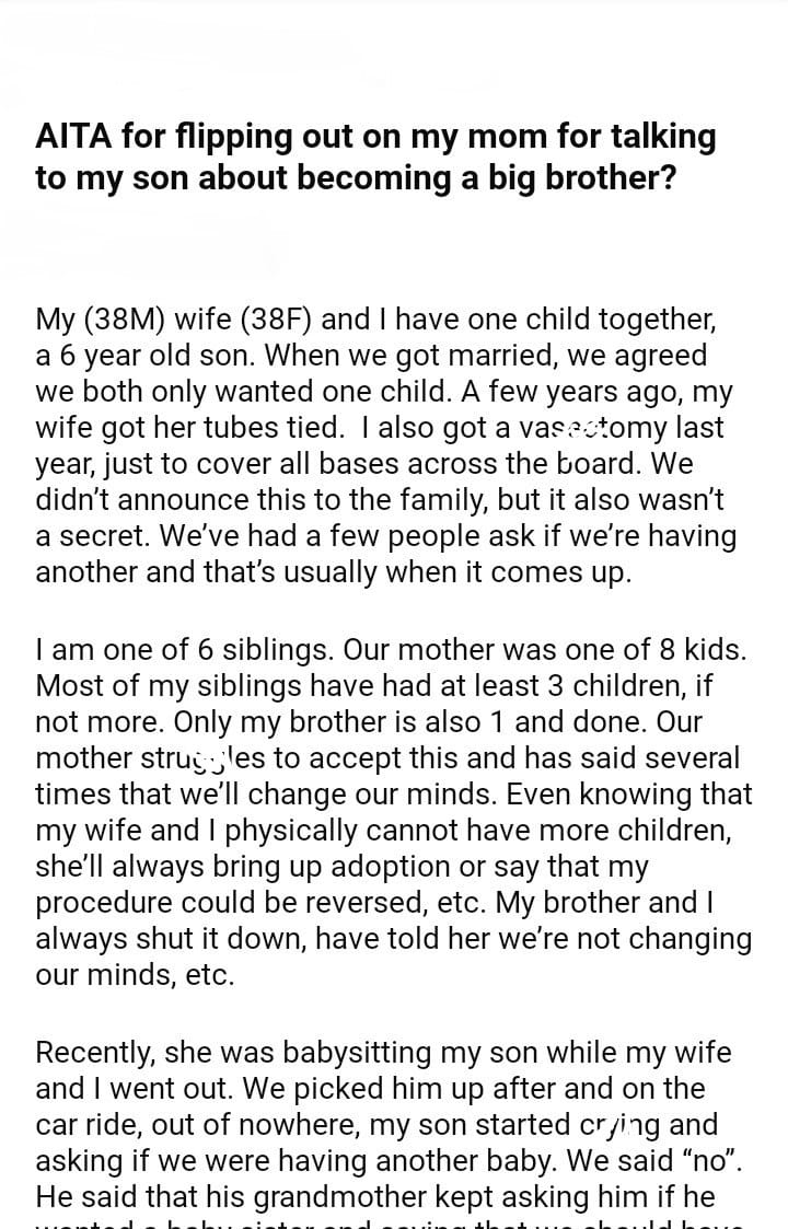 AITA for my mom for talking to my son – DJOTD.com