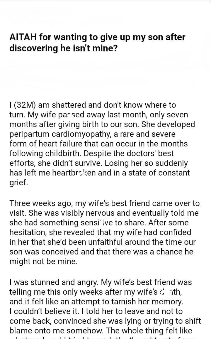 AITAH for my son after discovering he isn’t mine? – DJOTD.com