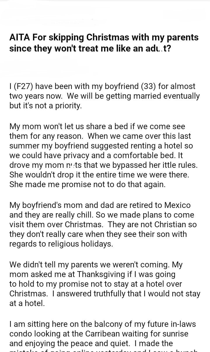 AITA For Christmas with my parents – DJOTD.com