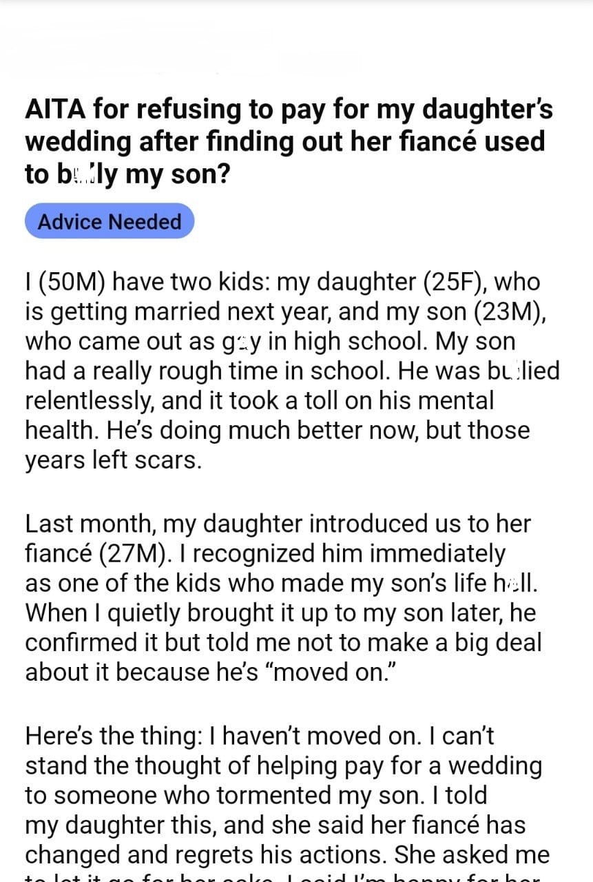 AITA for my daughter’s wedding – DJOTD.com