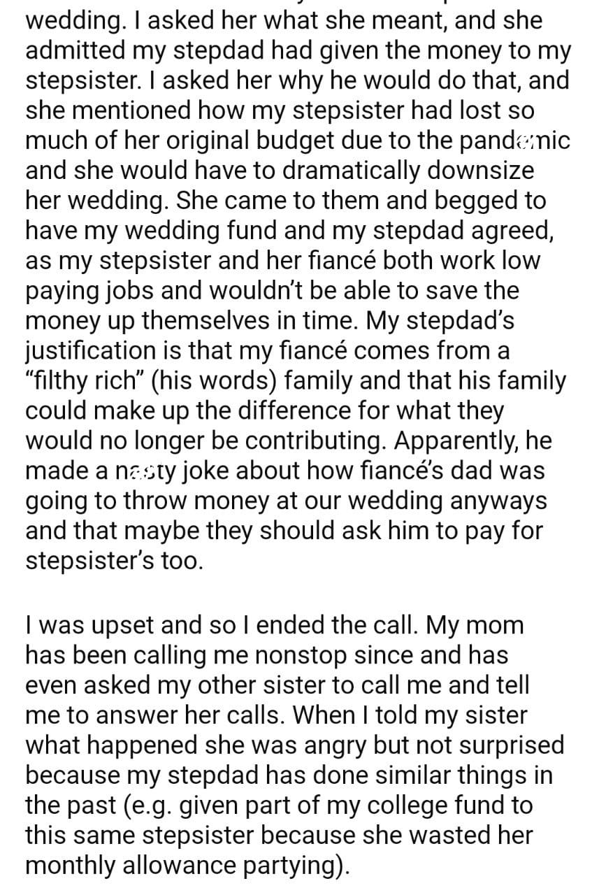 AITA for my stepsister wedding? – DJOTD.com