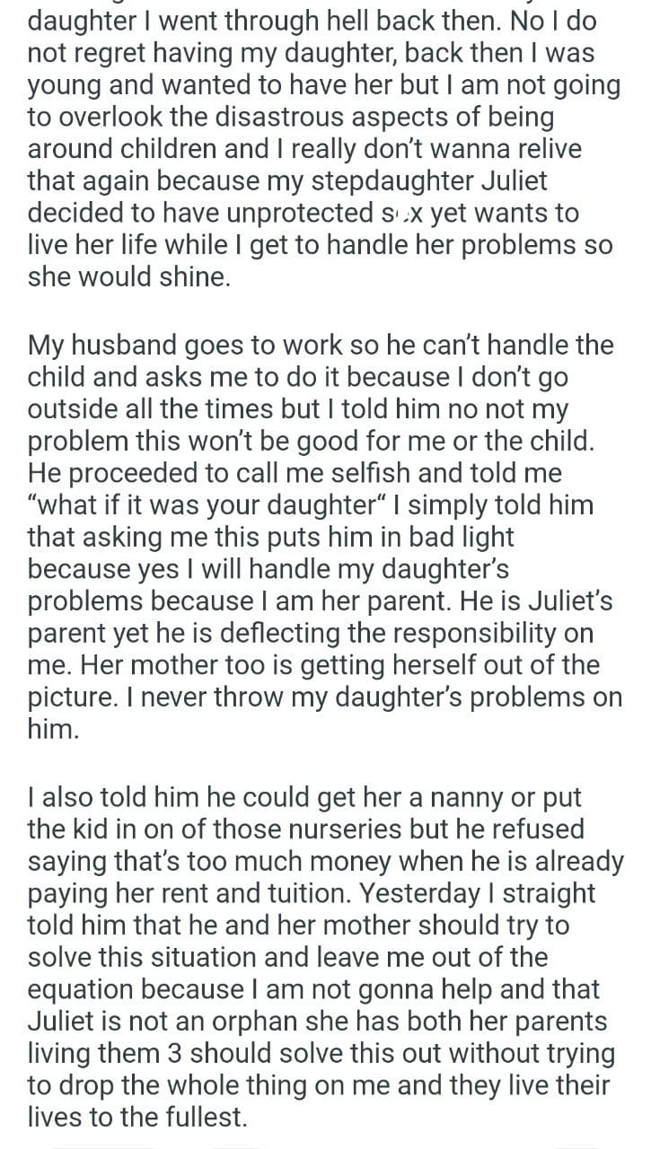 AITA for my step daughter child – DJOTD.com